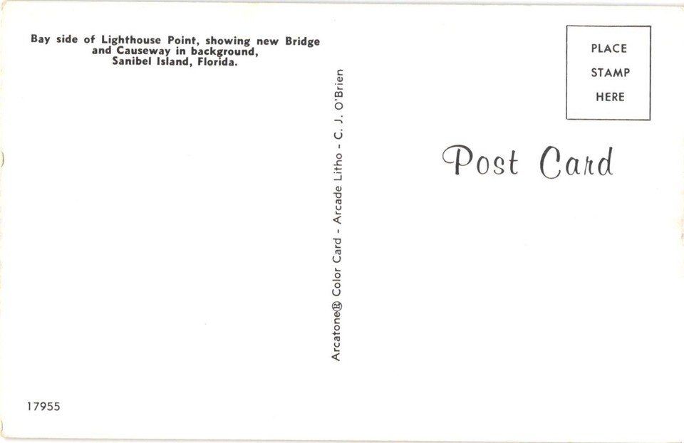 Sanibel Island Florida Bay side of Lighthouse Point Bridge and Causeway ...