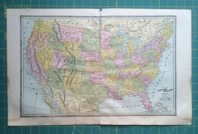 Pre-1900 - 1885 Antique Cram World Atlas Map