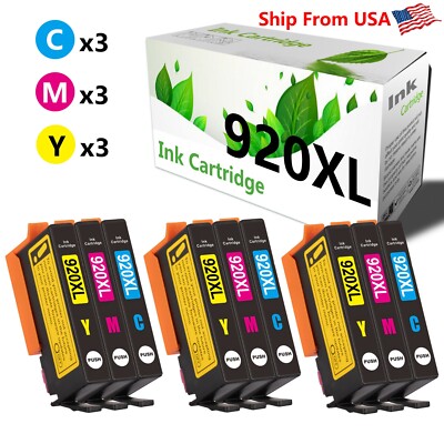 (9PK,3C3M3Y) 920XL Ink Cartridge 920 XL for Officejet 6500 7500 Printer ...