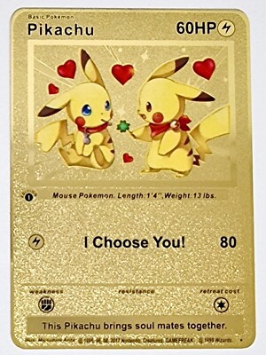 Pikachu I Couple Choose You Metal Card Express Postage Gift Funny ...