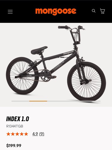 Mongoose Index 1.0 20" FreestyleBike - Black ~ New & Assembly | eBay