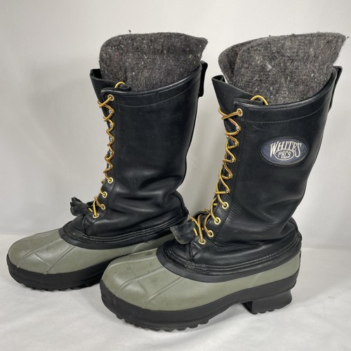 White's Winter Snow Pac Boots Mens Size 9 Insulated Guide Logger Work ...