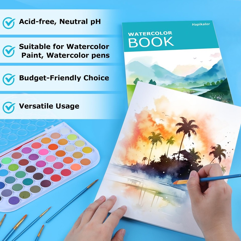 2 Pack 9x12 Inch Watercolor Paper Pad Bulk School Supplies Art Craft ...