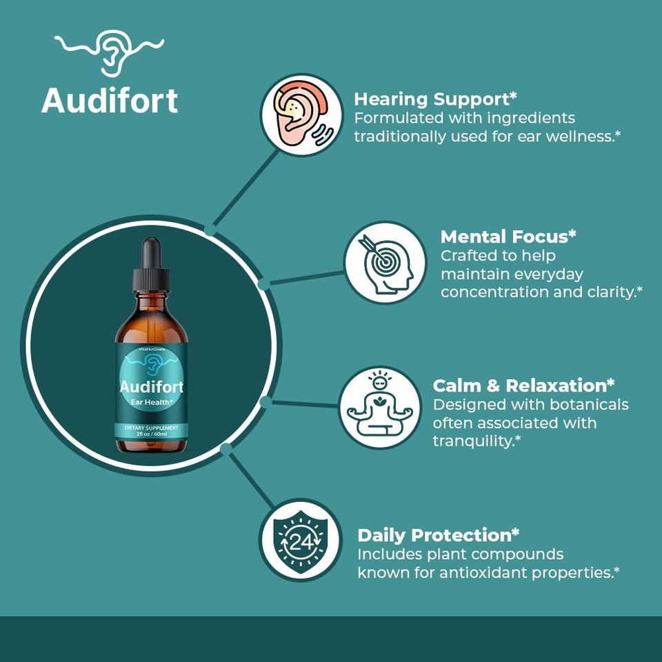 AudiFort Liquid Drops, All Natural Supplement, Audi Fort Drops (2 pack ...