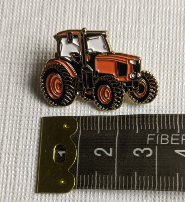 Enamel Farm Tractor Pin Orange Agriculture Machinery | eBay
