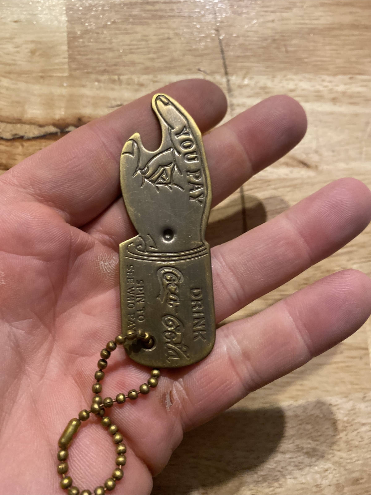 Coca Cola Bottle Opener Solid BRASS Keychain Tool Patina Coke Pepsi ...