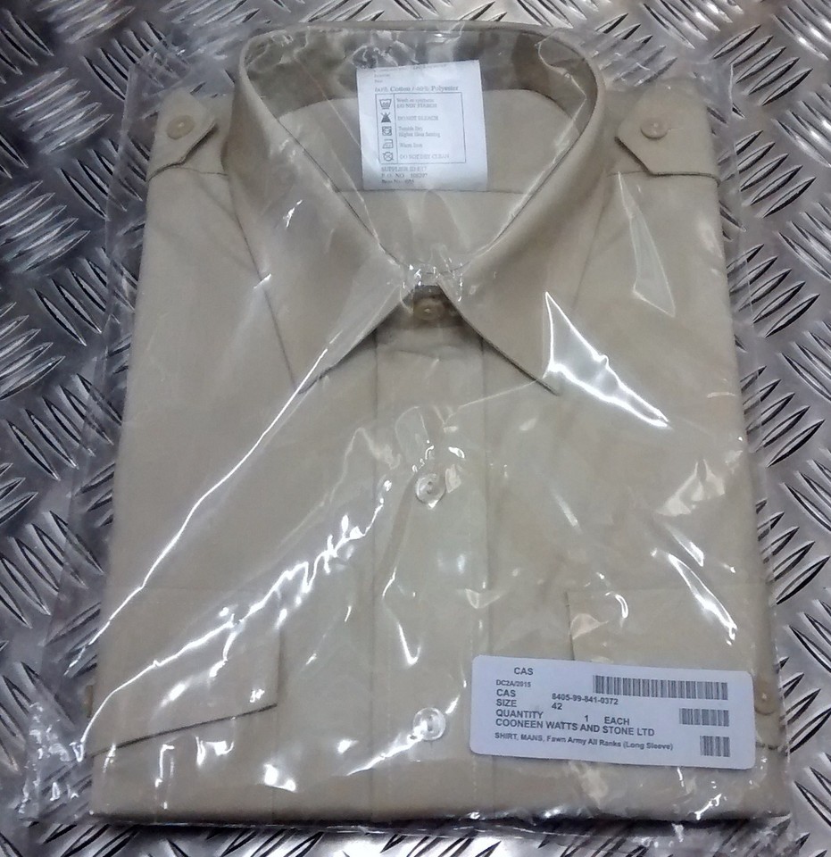 FAD Shirt Army Style All Ranks Barrack & No2 Dress Fawn ASST Sizes NEW ...