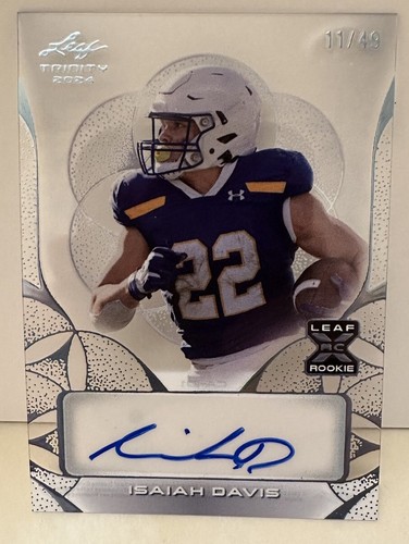 2024 LEAF TRINITY FOOTBALL ISAIAH DAVIS 11/49 ROOKIE AUTOGRAPH NEW YORK ...