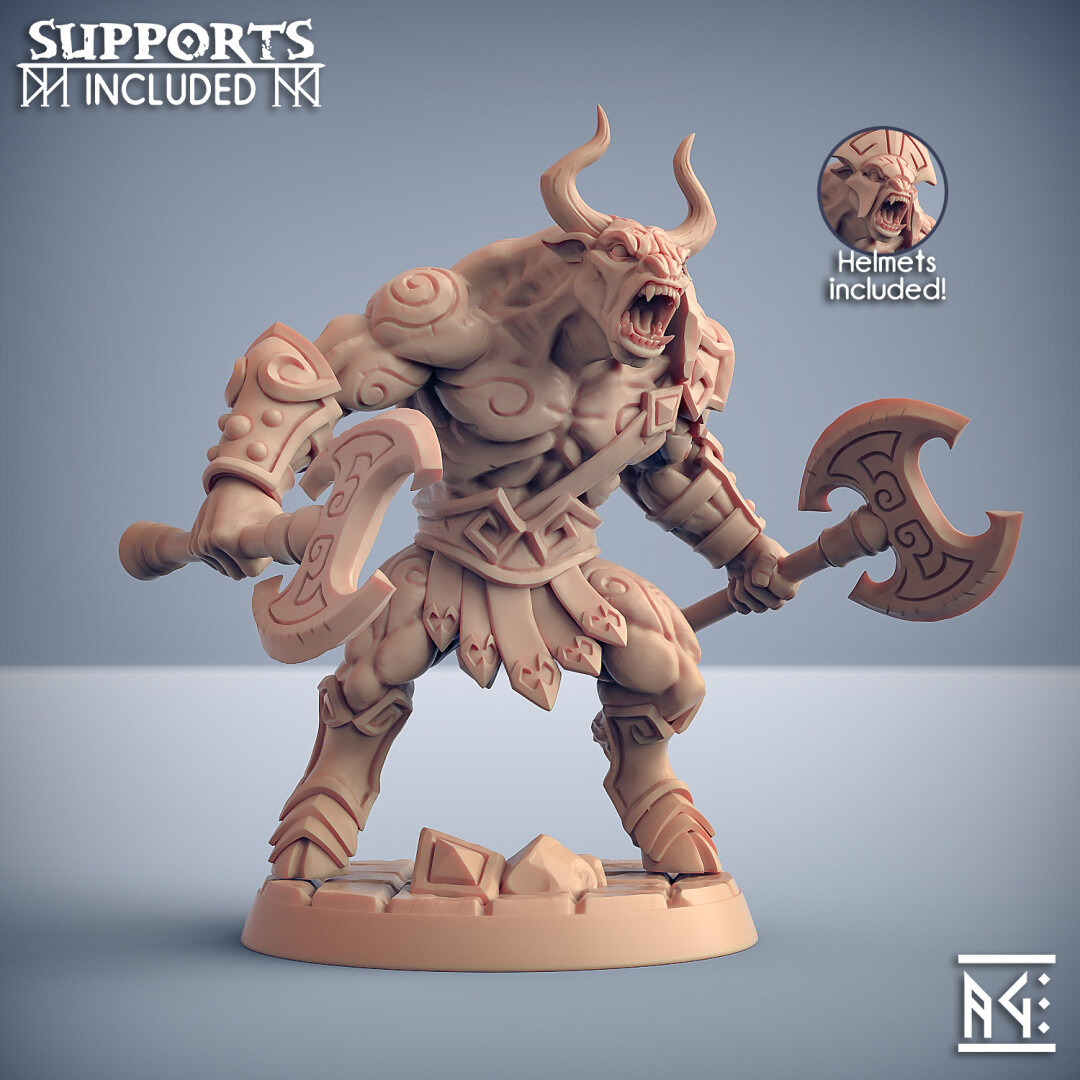 Minotaur Fighter Berserker Marauder Miniature | D&D DnD | | eBay