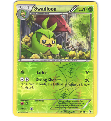 Pokemon 2011 Light Play Swadloon Noble Victories REVERSE 2/101 Card | eBay