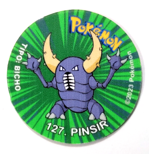 TAZO POKEMON EC1 #127 SHINY PINSIR 2023 Kanto PERU South America Pogs ...