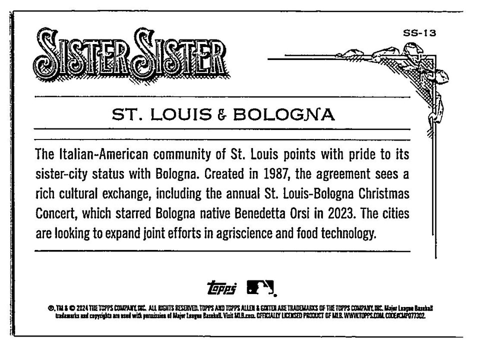 2024 Topps Allen & Ginter Sister Sister SS-13 St. Louis & Bologna | eBay