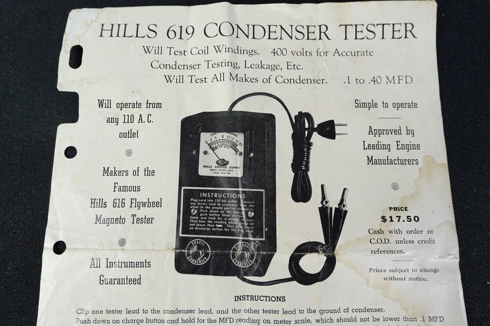 Vtg Hills Condenser Tester Magneto Condenser Tester Compression Gage ...