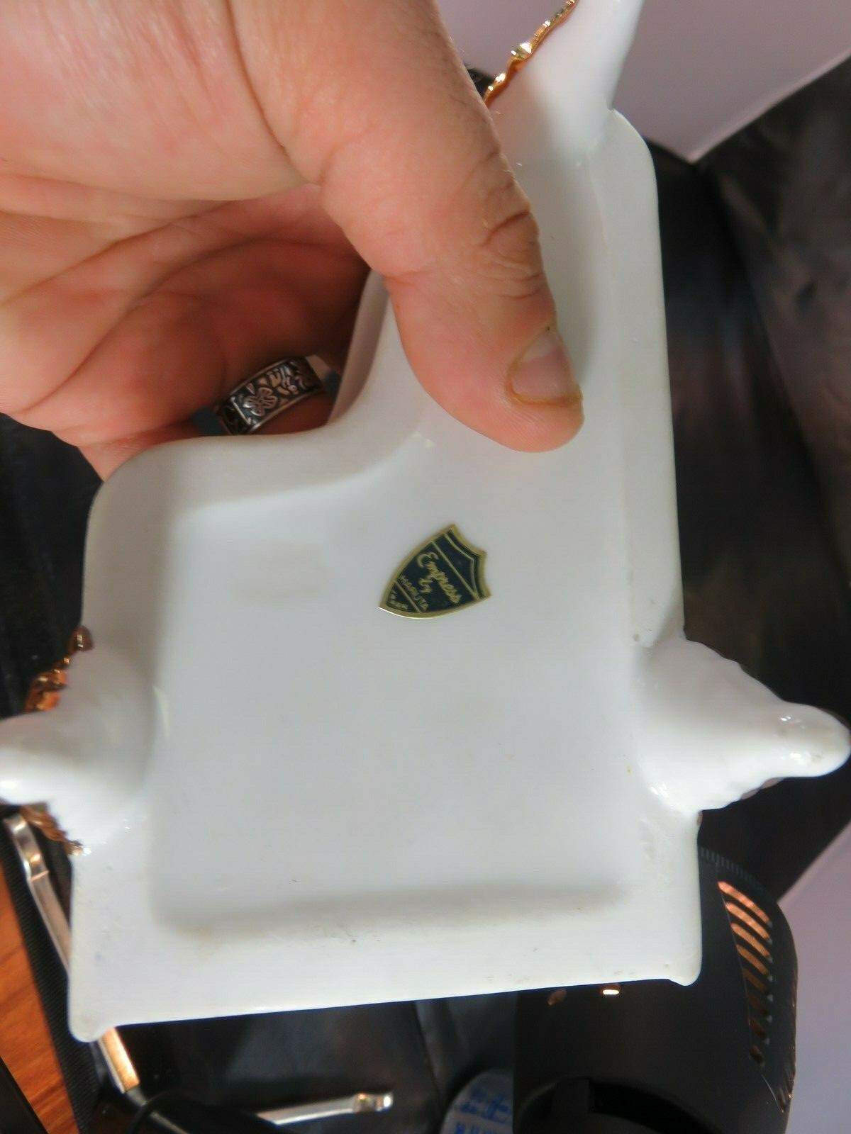 Beautiful ceramic Piano TRINKET JEWELRY BOX Victorian Picture (Empress ...