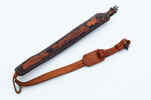 Vintage Pathfinder rifle sling No. CB377F - padded, deer embossed, with ...