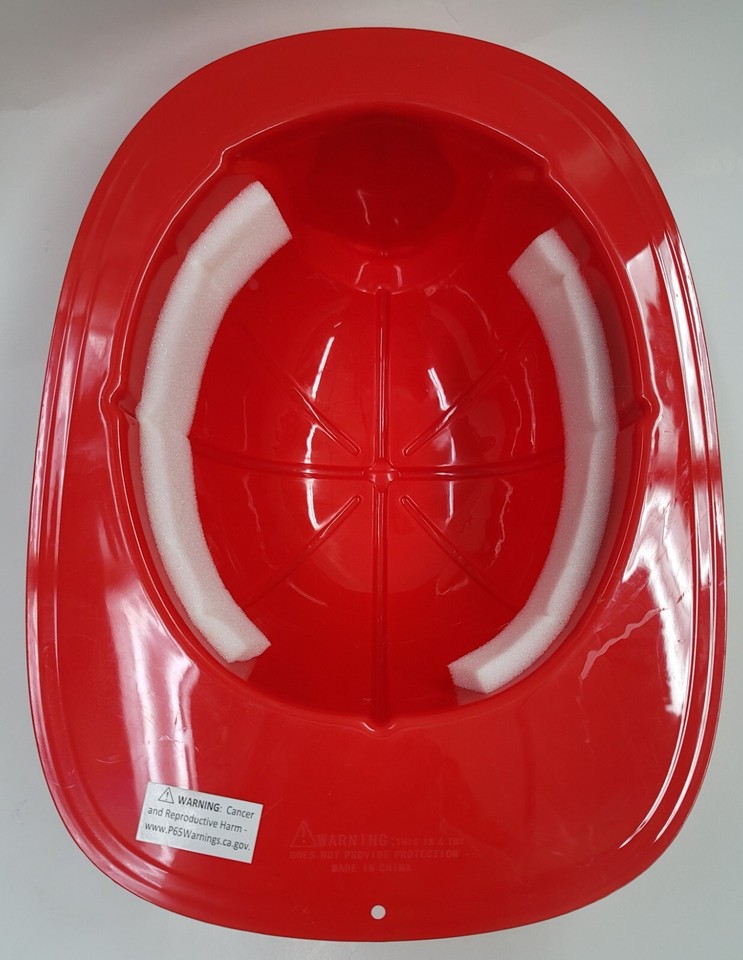 Fire Chief Hat - Fire Fighter - Red Plastic - Costume Accessory - Adult ...