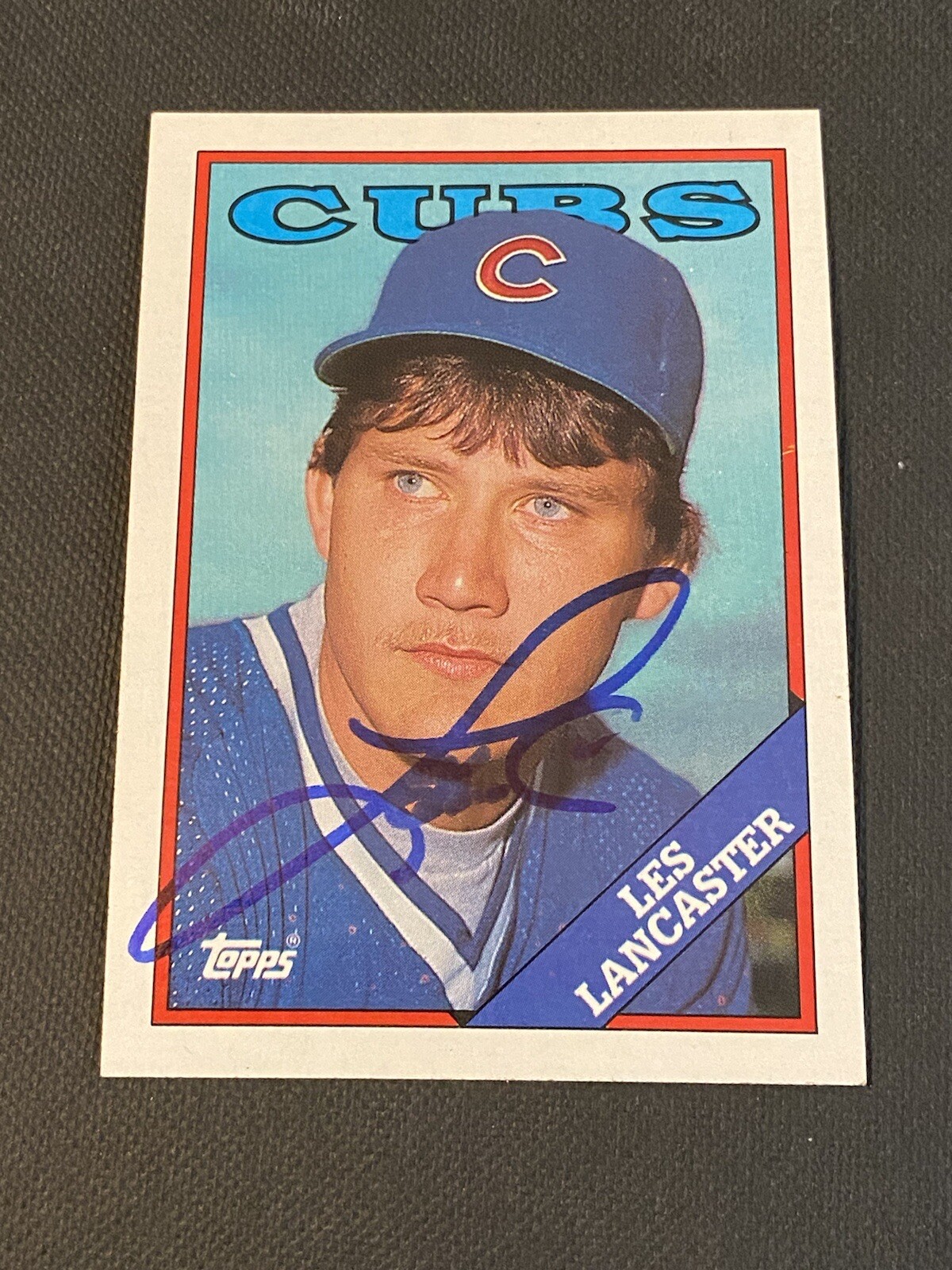 Les Lancaster Signed 1988 Topps Card Auto Chicago Cubs Autograph ...