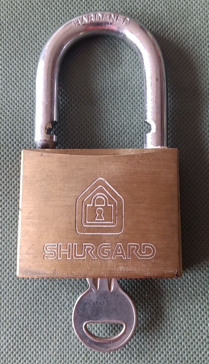 Vintage Shurgard Security Lock Padlock Stainless with Key Heavyweight ...