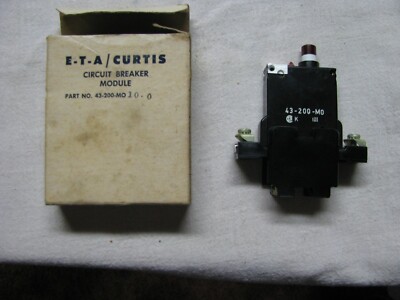 E-T-A / CURTIS CIRCUIT BREAKER PUSH BUTTON MODULE #43-200-MO NEW IN ...