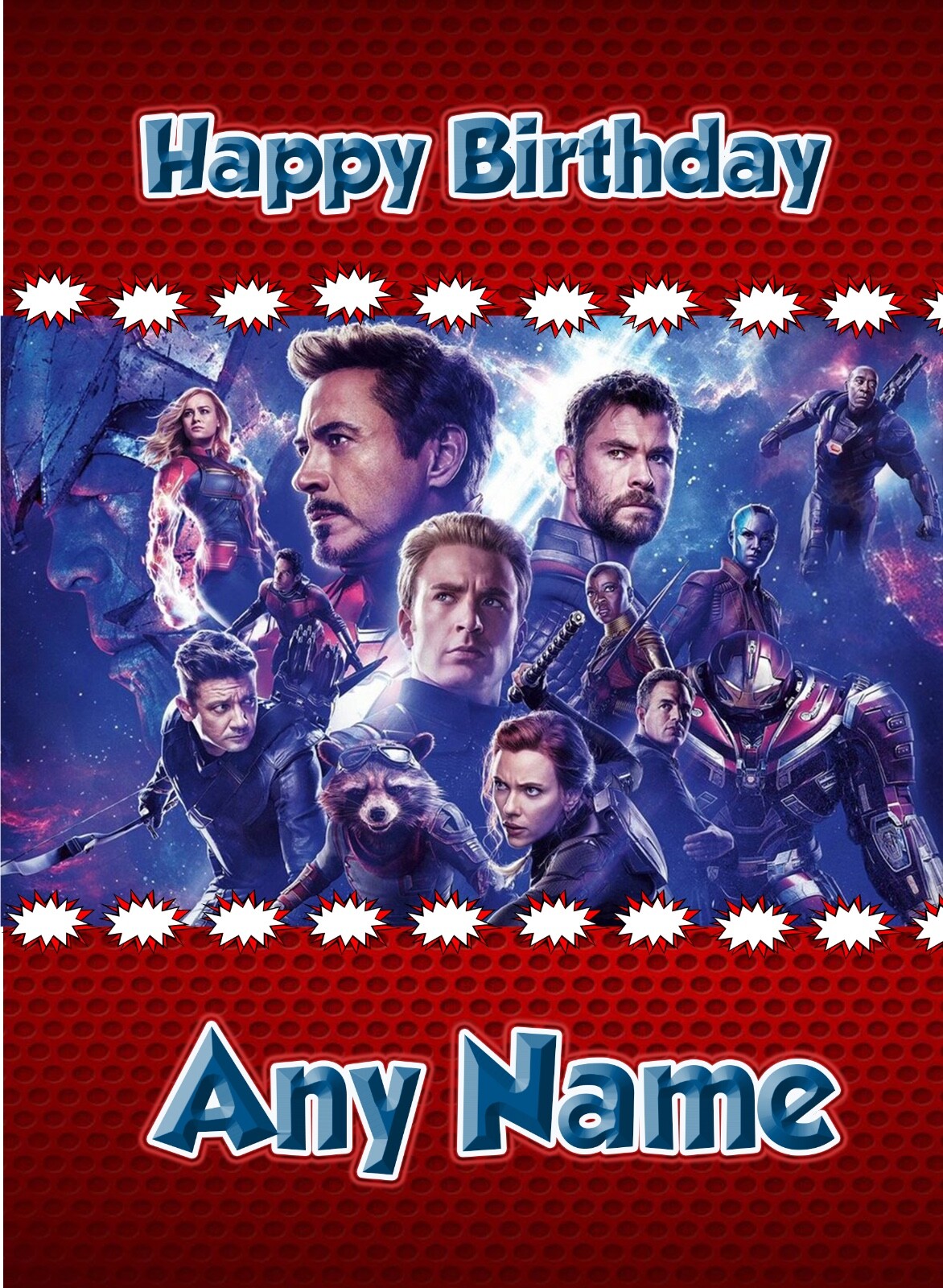 Marvel Avenger Endgame Birthday Card - Personalised - Son Grandson ...