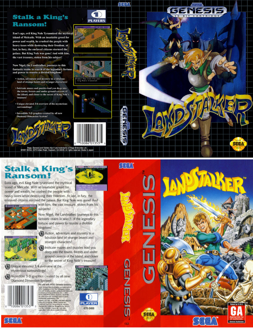 - Landstalker Mega drive Japan Genesis Box Art Insert Only | eBay