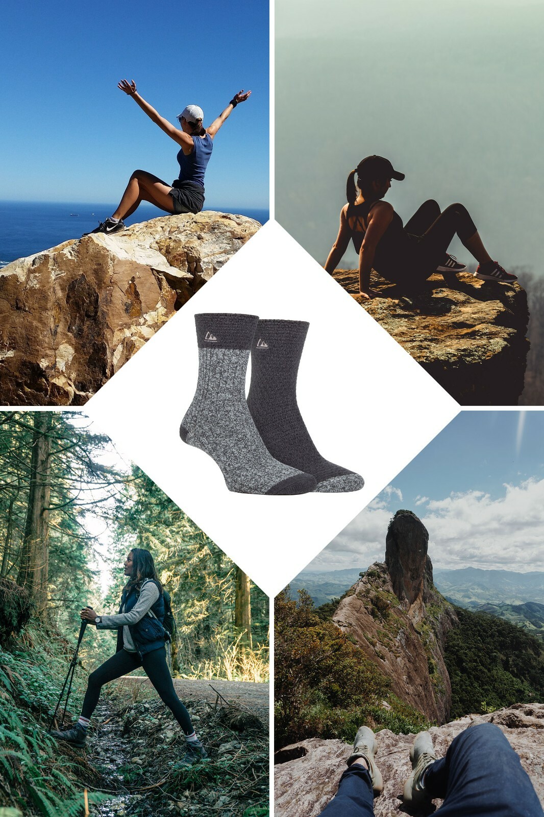 Storm Bloc - 2 Pair Womens Anti Blister Walking Boot Socks for Trekking ...