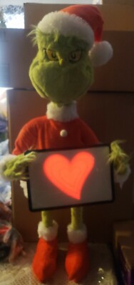 grinch growing heart animatronic animated 3 ft tall christmas - nwt | eBay