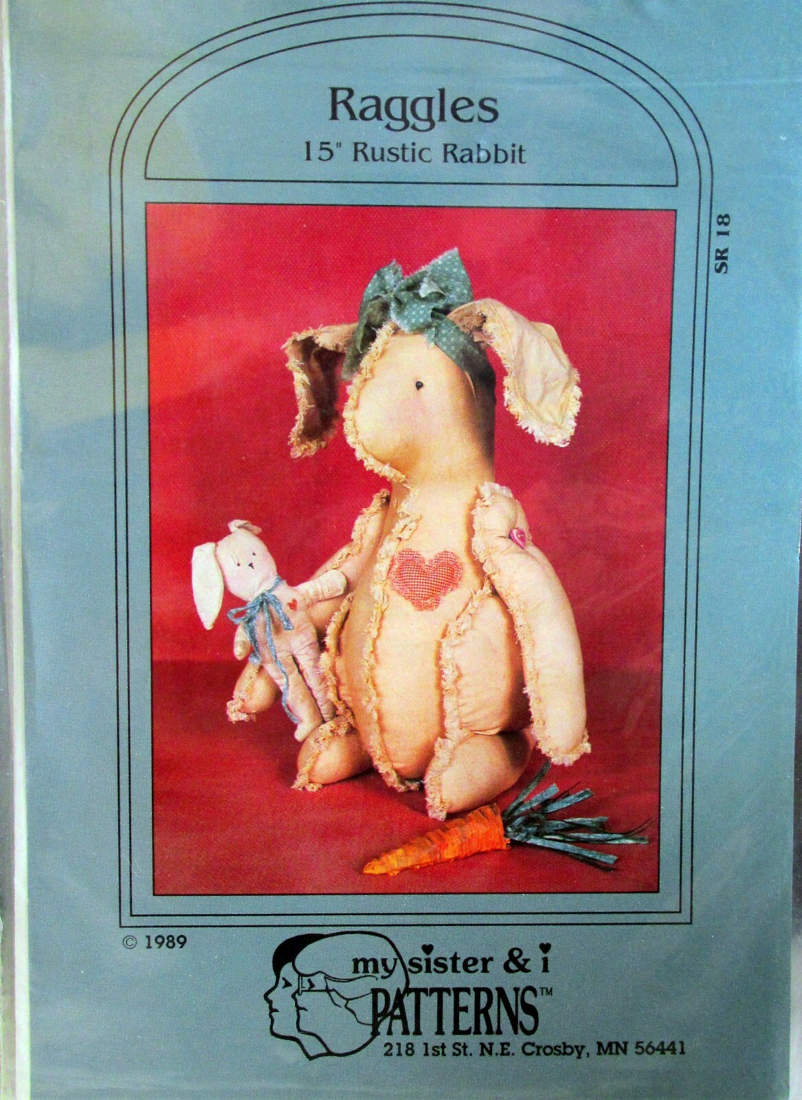 Craft pattern bunny rabbit stuffed animal button joint Raggles 15" | eBay