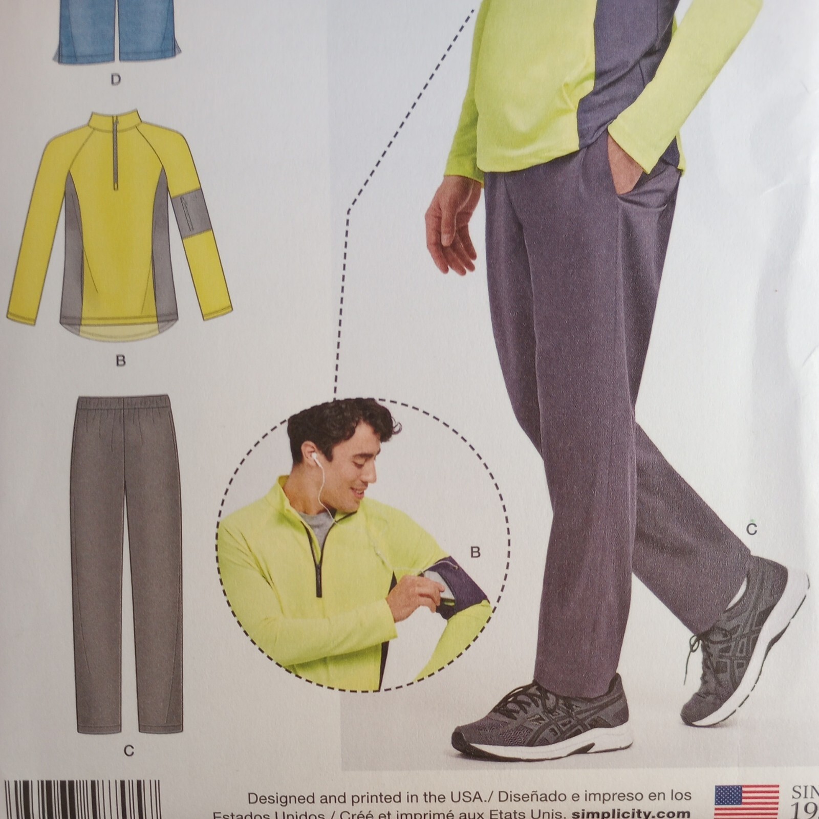 Simplicity 8705 Pattern Men's Pants or Shorts Knit Pullover Top A XS-XL ...