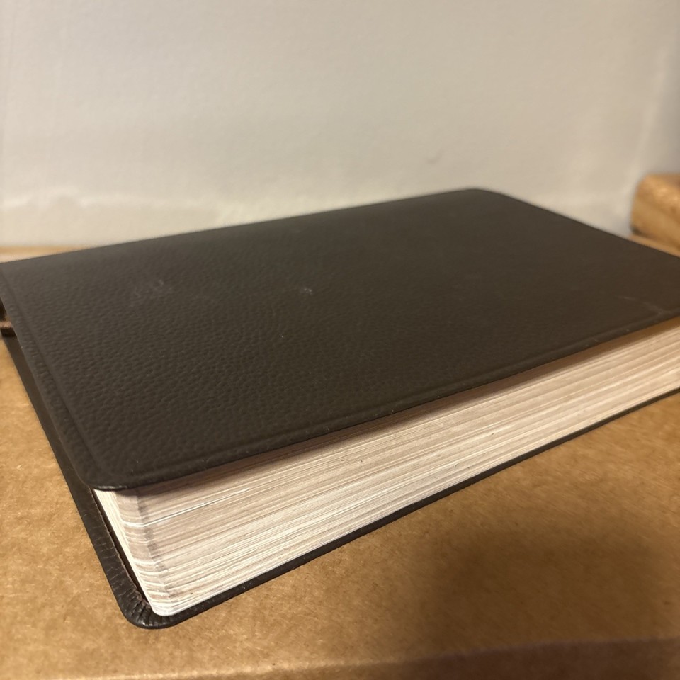 ESV Large Print Thinline Reference Bible Top Grain Leather Genuine ...