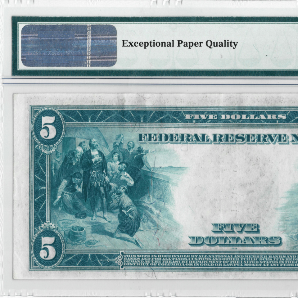 $5 1914 Federal Reserve Note - New York District - White | Mellon - Fr ...
