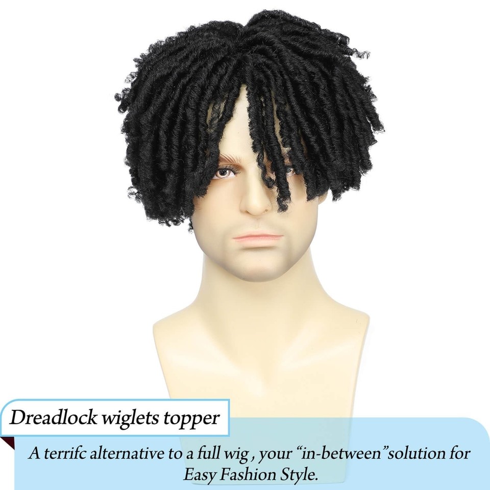 Ms Taj 7Inch Short Dreadlock Hair Topper Wig for Men Synthetic ...