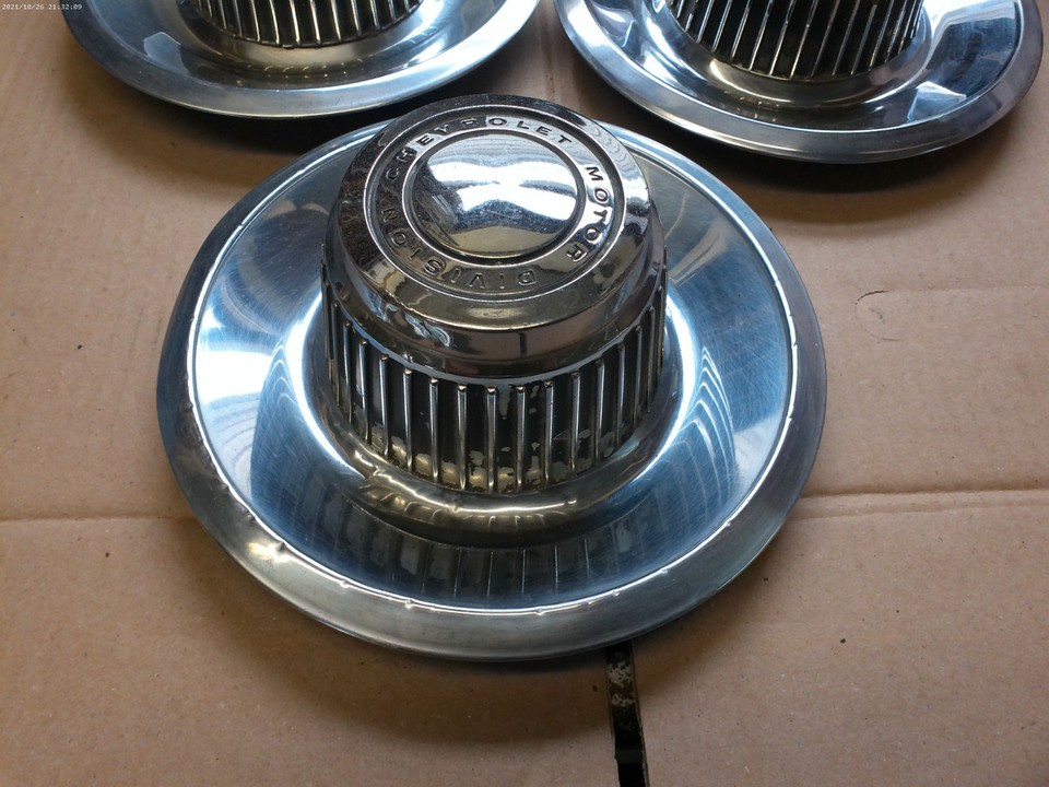 Wheel Center Caps 3 GM Chevy Rally Derby Caps Camaro Chevelle Nova SS ...