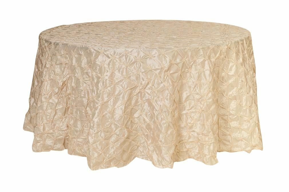 YCC Linens - 120 Inch Pinwheel Pinched Taffeta Round Tablecloths for ...