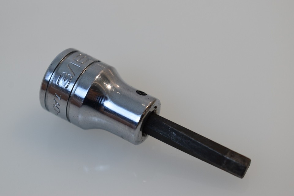 Snap On Tools FA6A 3/16" SAE Hex Bit Socket Driver 3/8" Drive Chrome ...