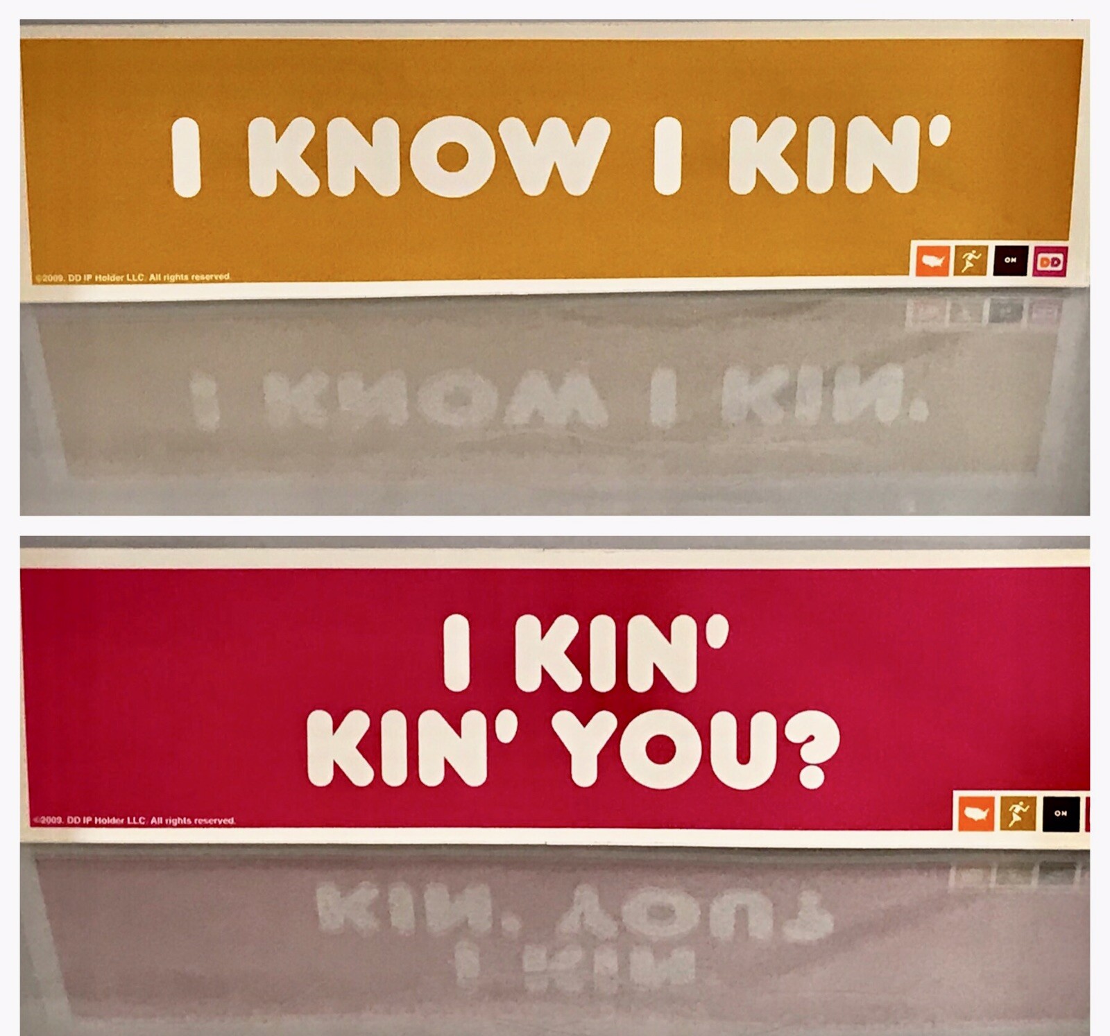 Dunkin Donuts Set of 2 Big Stickers Motivational Quotes 11.5”x3” New | eBay