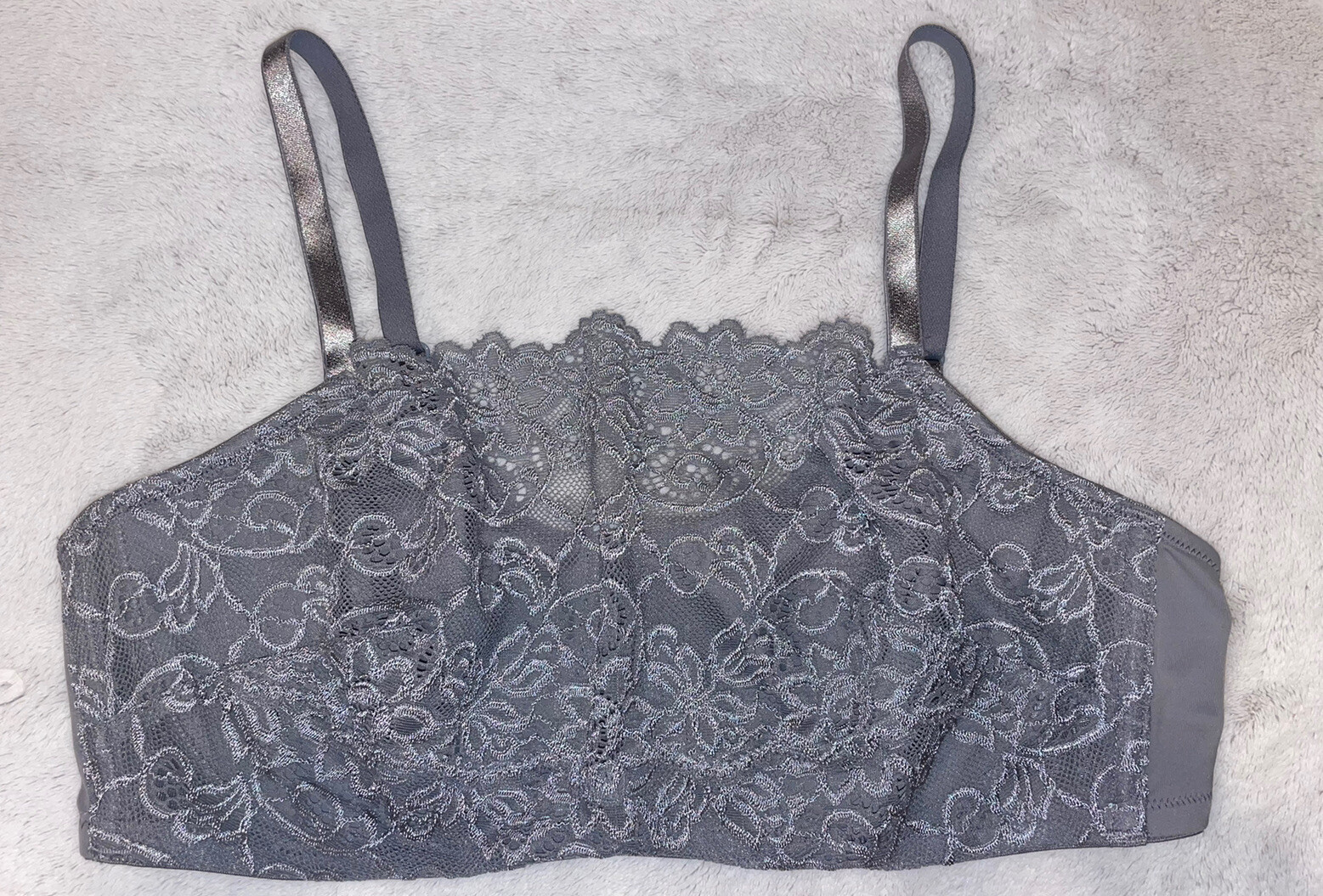 Olga Bra Size 38D Lace Gray Full-Figure Full Coverage… - Gem