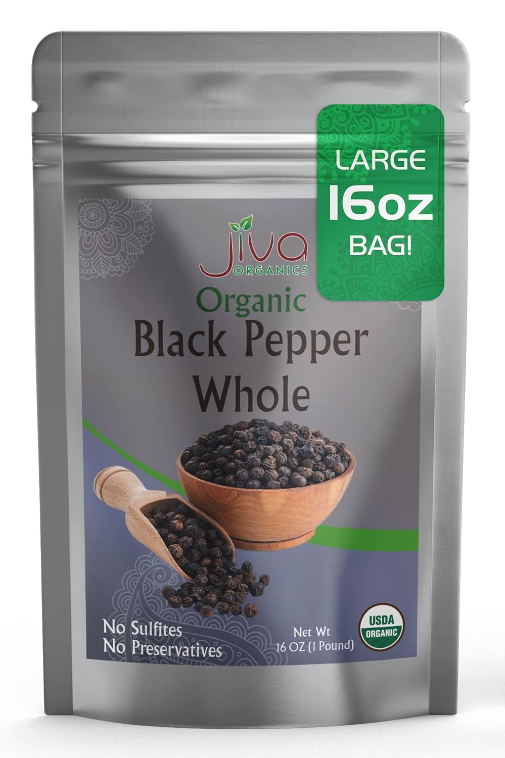 Organic Whole Black Peppercorns 1 Pound - Pepper, Premium Grade for ...