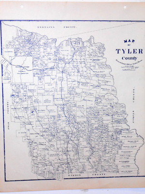 Old Tyler County Texas Land Office Owner Map Woodville Ivanhoe Emilee ...