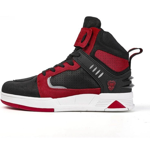 SIZE 13-JG WOLVES-LEATHER MOTORCYCLE RIDING BOOT SHOES-RED BLACK ...