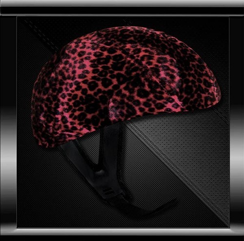 Faux Fur Red Cheetah Skinners Helmet Cover For DOT B No Visor Helmet | eBay