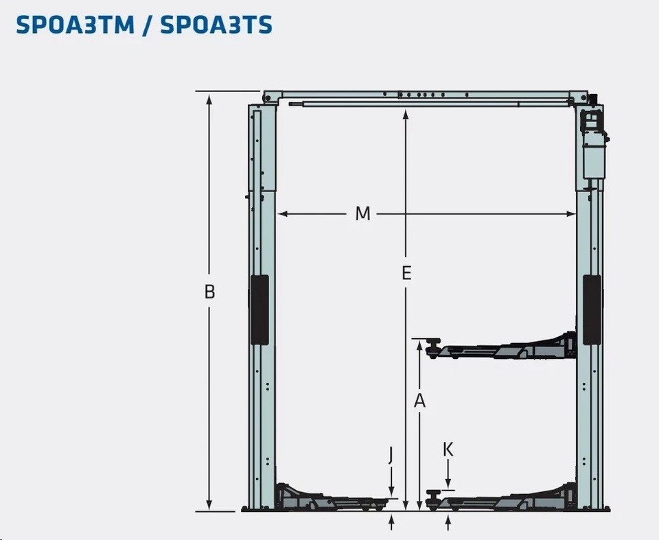 2015 Rotary SPOA3TE 3,500kg 2 Post Lift/Ramp Hydraulic 3ph 400v ...