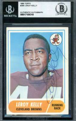 Leroy Kelly Beckett BAS Vintage Signed 1968 Topps Autograph | eBay