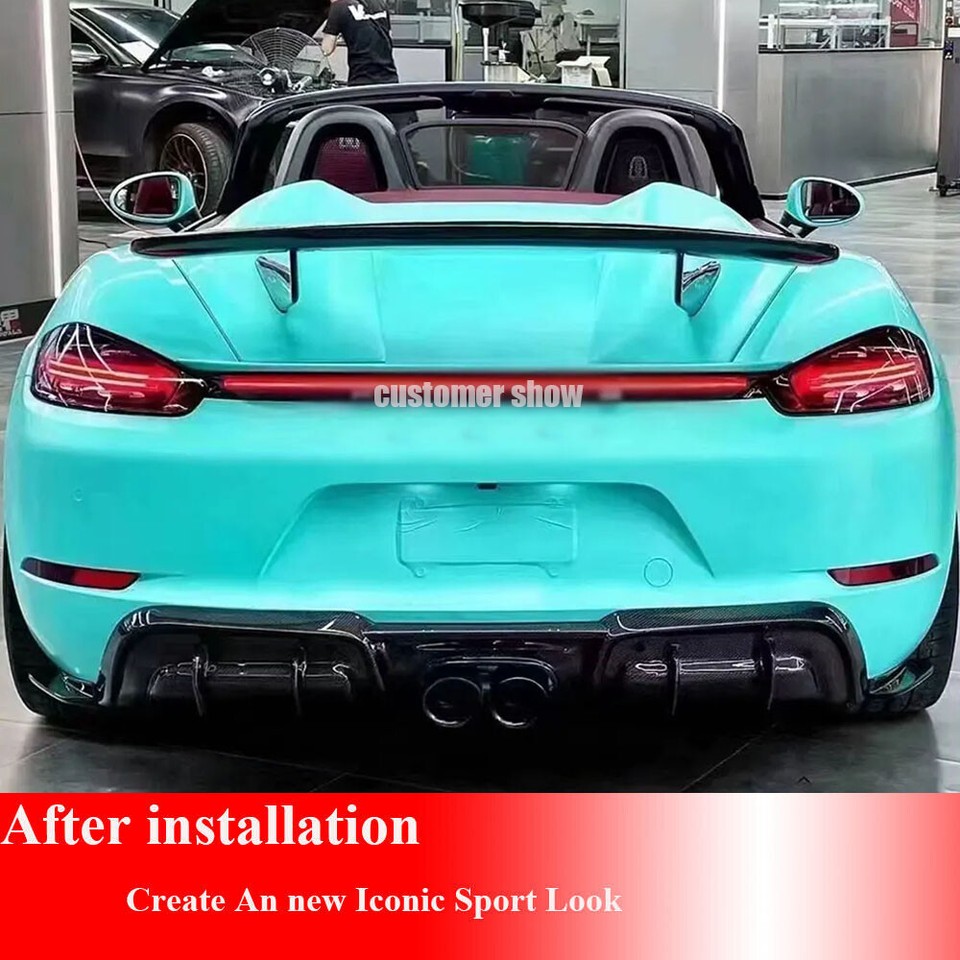 For Porsche 718 Boxster Cayman Spyder Rear Bumper Diffuser Lip Chin ...