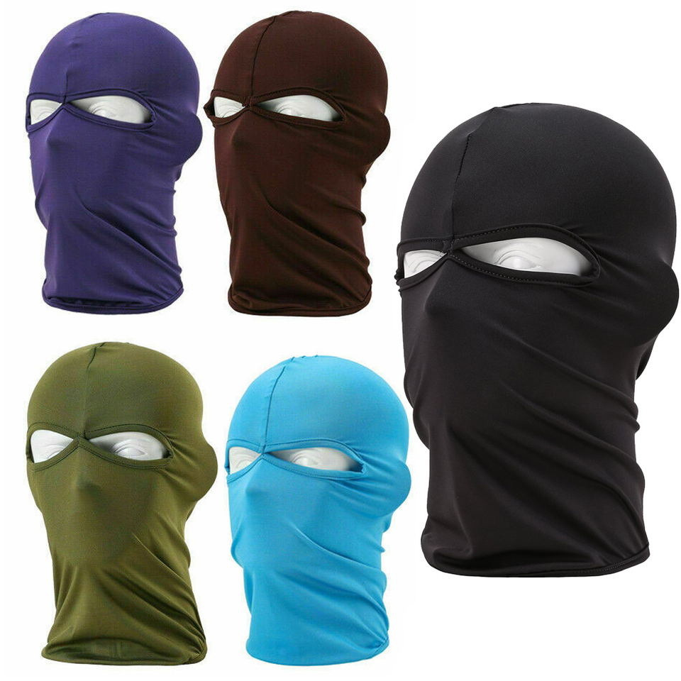 2 Hole Balaclava Full Face Mask Beanie Ski Sun Hood Motorcycle Cycling ...