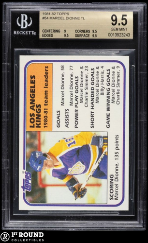 POP 1: Marcel Dionne BGS 9.5: 1981-82 Topps Team Leaders #54 | eBay