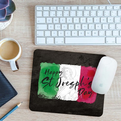 Happy St Joseph's Day Mouse Mat Pad Italian Flag Festival Gift 24cm x ...