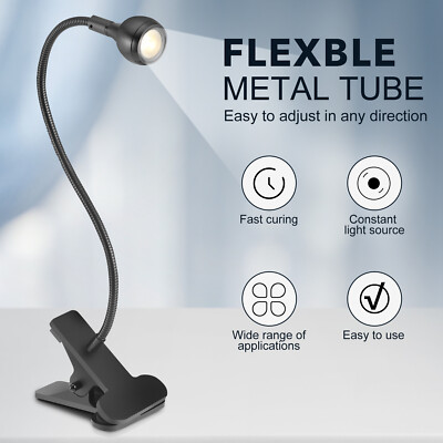 USB Clip On Desk Lamp Flexible Clamp Reading Light LED Bed Table ...