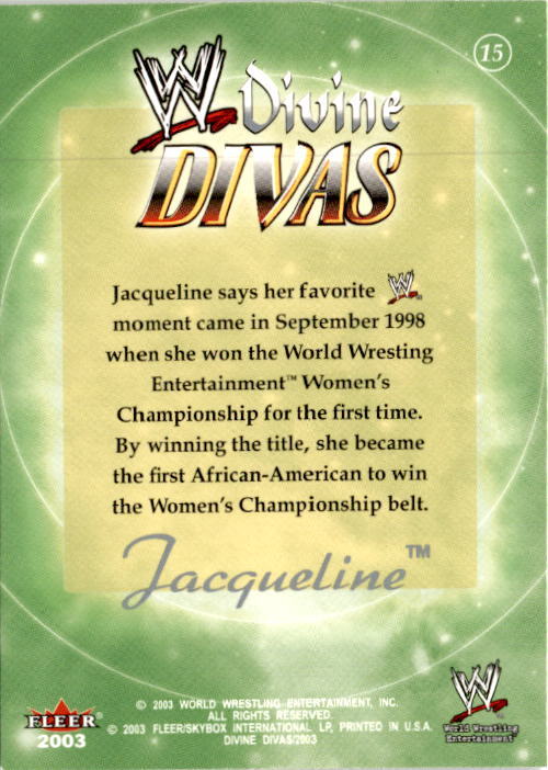2003 Fleer WWE Divine Divas #15 Jacqueline | eBay