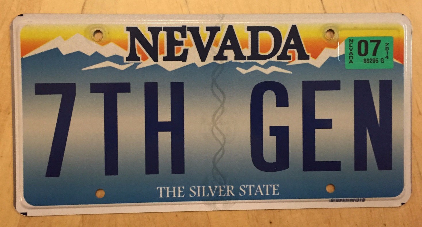 NEV VANITY LICENSE PLATE " 7TH GEN " SEVENTH GENERATION NEVADAN NATIVE ...